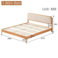 China Bedroom Furniture Solid Wood With Headboard Beech Frame Sleeper for Double in Guest Room en Platform for sale