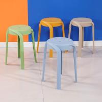 China Home Furniture Heavy Duty Plastic Stool Household Small Round Stackable Seating With Non-slip Foot Dining for sale