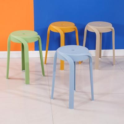 China Home Furniture Heavy Duty Plastic Stool Household Small Round Stackable Seating With Non-slip Foot Dining for sale