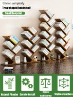 China Living Room Bedroom Bookshelf in Tree Shaped Design 4 Layers Wooden Rack PANEL Wood Style for sale