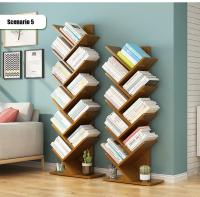 China Living Room Bedroom Bookshelf in Tree Shaped Design 4 Layers Wooden Rack PANEL Wood Style for sale
