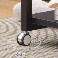China Movable Sofa Side Table, Small Modern Coffee Bedside with Wheels, C Shaped End for Couch and Bed for sale