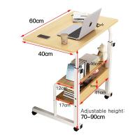China Height Adjustable Rolling Laptop Desk Bedroom Living Room Side Sofa Table For Bed Small Movable with Wheels for sale