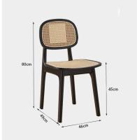 China Nordic Solid Wood Chinese Rattan Dining Chair Home Japanese Style Retro Designer for sale