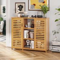 China Home Furniture Floor Standing Shelf Book Side and BAMBOO Organizing Cabinet with Shelves in Living Room Kitchen for sale
