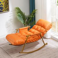 China Light Luxury Modern Large Fabric Chair Home Single Person Leisure Use Balconies Bedrooms Dining Household Lazy Rocking Chair for sale