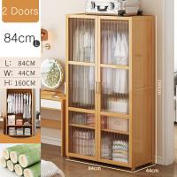 China Melamine Board Door Material Multifunctional Wardrobe Wooden Storage Closet Cabinet for Blanket Clothing Bedroom Furniture for sale