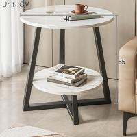 China Luxurious Modern Side Table Living Room Double Layer SofaTray High-end Wooden Coffee Tables Home Furniture for sale