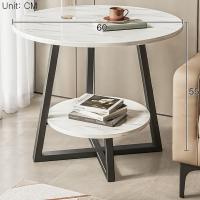China Luxurious Modern Side Table Living Room Double Layer SofaTray High-end Wooden Coffee Tables Home Furniture for sale