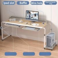 China Wooden Overbed Desk Laptop Cart with Movable Wheels and Adjustable Height for sale
