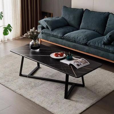 China Metal Frame Rectangle Coffee Table Rustic Wood Farmhouse Style for Living Meeting Room for sale