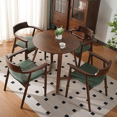 China Nordic Solid Wood Small Round Table Home Apartment Leisure Reception Negotiation Modern Simple Wooden Dining for sale