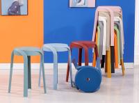 China Plastic Stool Household Small Round Stackable Seating Bathroom Non-slip Foot Living Room Chair for sale
