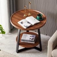 China Light Luxury Sofa Side Table Small Apartment Living Room Coffee Simple Modern Household Round Double-layer for Bed for sale