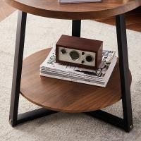 China Living Room Wooden Round Double Side Coffee Table for Small Apartment Simple Computer Desk and Convenient Breakfast for sale