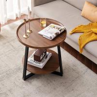 China Living Room Wooden Round Double Side Coffee Table for Small Apartment Simple Computer Desk and Convenient Breakfast for sale