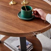 China Living Room Wooden Round Double Side Coffee Table for Small Apartment Simple Computer Desk and Convenient Breakfast for sale