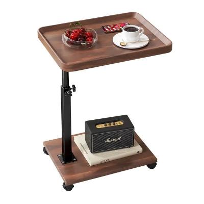 China Functional Living Room Furniture Wood Side Table Mobile Coffee C-shaped Sofa Cabinet Simple Small Square Bedroom Bedside for sale