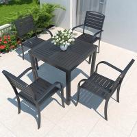 China Outdoor Dining Table, Waterproof Furniture Garden with 4 Chairs for Cafe and Restaurants,Small Coffee for sale