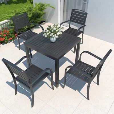 China Outdoor Dining Table, Waterproof Furniture Garden with 4 Chairs for Cafe and Restaurants,Small Coffee for sale