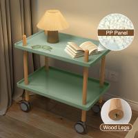 China 2-Layer Trolley Sofa Side Table Cabinet - Portable Bedside for Small Apartments Snacks and Drinks, Coffee for sale