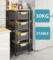 China 6 Tier Kitchen Metal Rolling Basket Utility Cart Storage Stand Fruit Vegetable Snack Organizer Shelf for Home for sale