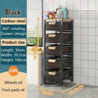 China 6 Tier Kitchen Metal Rolling Basket Utility Cart Storage Stand Fruit Vegetable Snack Organizer Shelf for Home for sale