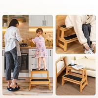 China Home Stool Ottoman Kids Step Stools for Toddlers Bathroom Wood Toddler Kitchen Counter Sink Baby 2 Foot for sale