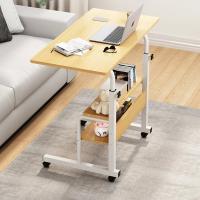 China Lift Table Bedside Movable Simple Small Bedroom Office with Bookshelf Convenient , Computer Desk for sale