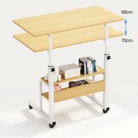 China Lift Table Bedside Movable Simple Small Bedroom Office with Bookshelf Convenient , Computer Desk for sale