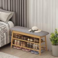 China Simplify Storage Shoe Rack Ottoman with Cushion Seating for Entryway Bedroom Closet and Hallway otomana para zapato for sale