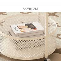 China Movable Trolley with Wheels Glass Sofa Side Table Iron Cabinet Small Coffee Storage Rack for Living Room for sale