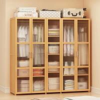 China Assembly Bamboo Coat Rack for Bedroom Home Wardrobe Large Clothing Storage Cabinet Furniture for sale