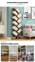 China Tree Shaped Bookshelf 8 Tiers Wood Rack Floor Standing Bookcase Display for CDs Magazine Books in Bedroom Living Room for sale