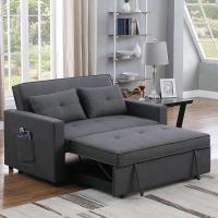 China Minimalist Design 3-Piece Set Dark Gray Convertible Sofa Loveseat and Chair for Your Minimalist Living Room Furniture for sale