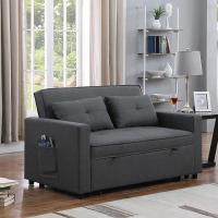 China Minimalist Design 3-Piece Set Dark Gray Convertible Sofa Loveseat and Chair for Your Minimalist Living Room Furniture for sale