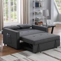 China Minimalist Design 3-Piece Set Dark Gray Convertible Sofa Loveseat and Chair for Your Minimalist Living Room Furniture for sale