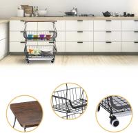 China Kitchen Storage Rolling Cart 3/4 Layer Metal Removable Portable Sundries Rack with Wheel Outdoor Bathroom Organizer for sale
