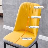 China Dining Chair, PU Leather Seating Chairs Comfortable Upholstered Cushion Seat Room with Metal Legs for Kitchen for sale