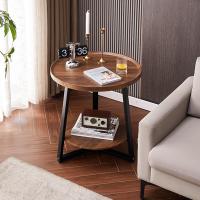 China Modern Double Layer Wooden Coffee Table for Living Room Home Furniture Storage Organizer Rack Shelf for sale