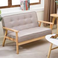 China Small Apartment Living Room Sofa in Minimalist Design with Solid Wood Frame and Double Fabric in Nordic Style for sale
