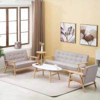 China Small Apartment Living Room Sofa in Minimalist Design with Solid Wood Frame and Double Fabric in Nordic Style for sale