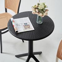 China Nordic Household Plastic Dining Table Small Portable Hollow Round Outdoor Coffee for sale