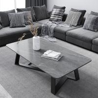 China Coffee Table Marble Stone End with Metal Frame and Non-Slip Feet Stable Center for Office Hospitality Room for sale