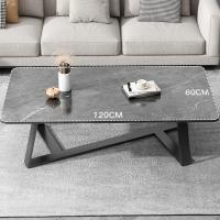 China Coffee Table Marble Stone End with Metal Frame and Non-Slip Feet Stable Center for Office Hospitality Room for sale