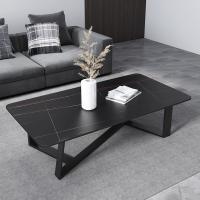 China Coffee Table Marble Stone End with Metal Frame and Non-Slip Feet Stable Center for Office Hospitality Room for sale