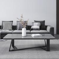 China Coffee Table Marble Stone End with Metal Frame and Non-Slip Feet Stable Center for Office Hospitality Room for sale