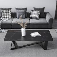 China Coffee Table Marble Stone End with Metal Frame and Non-Slip Feet Stable Center for Office Hospitality Room for sale