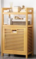 China 50*40*30cm Tilt-Out Laundry Hamper Basket Organizer with Storage Shelf and Thickness 9 wire Bathroom Cabinet Rack Shelf for sale