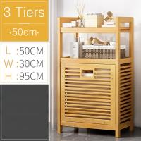 China 50*40*30cm Tilt-Out Laundry Hamper Basket Organizer with Storage Shelf and Thickness 9 wire Bathroom Cabinet Rack Shelf for sale